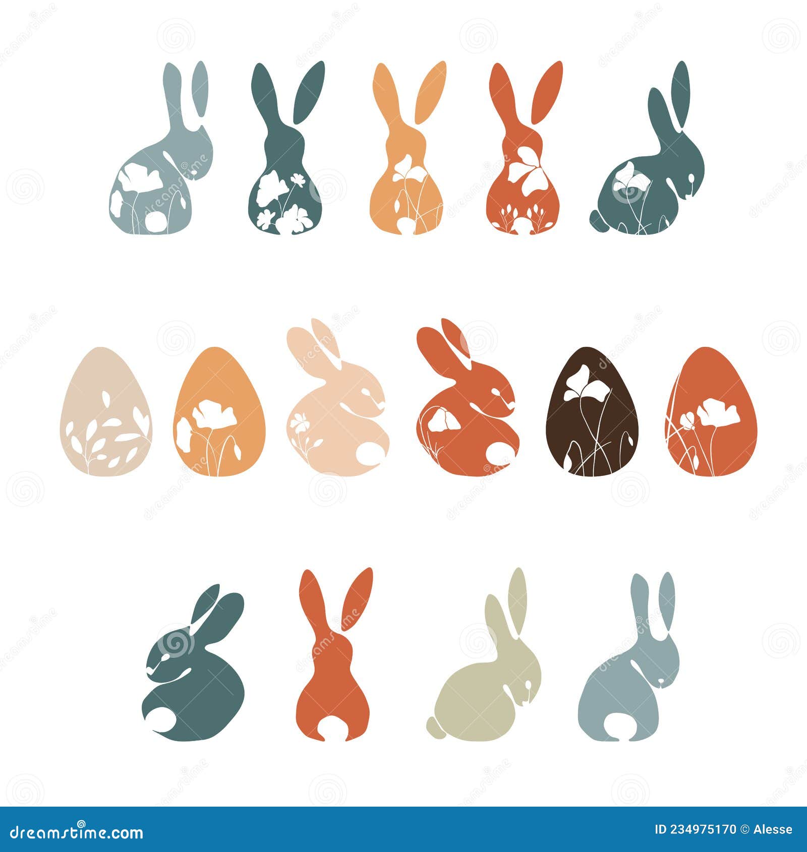 Easter vector clip art stock vector. Illustration of hare - 234975170