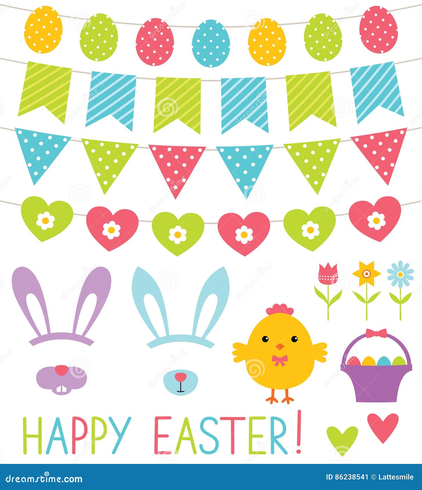 Easter Vector Decoration and Design Elements Set Stock Vector ...