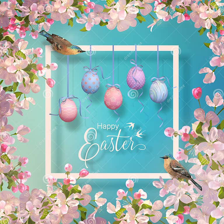Easter Vector Frame stock vector. Illustration of hanging - 89821317
