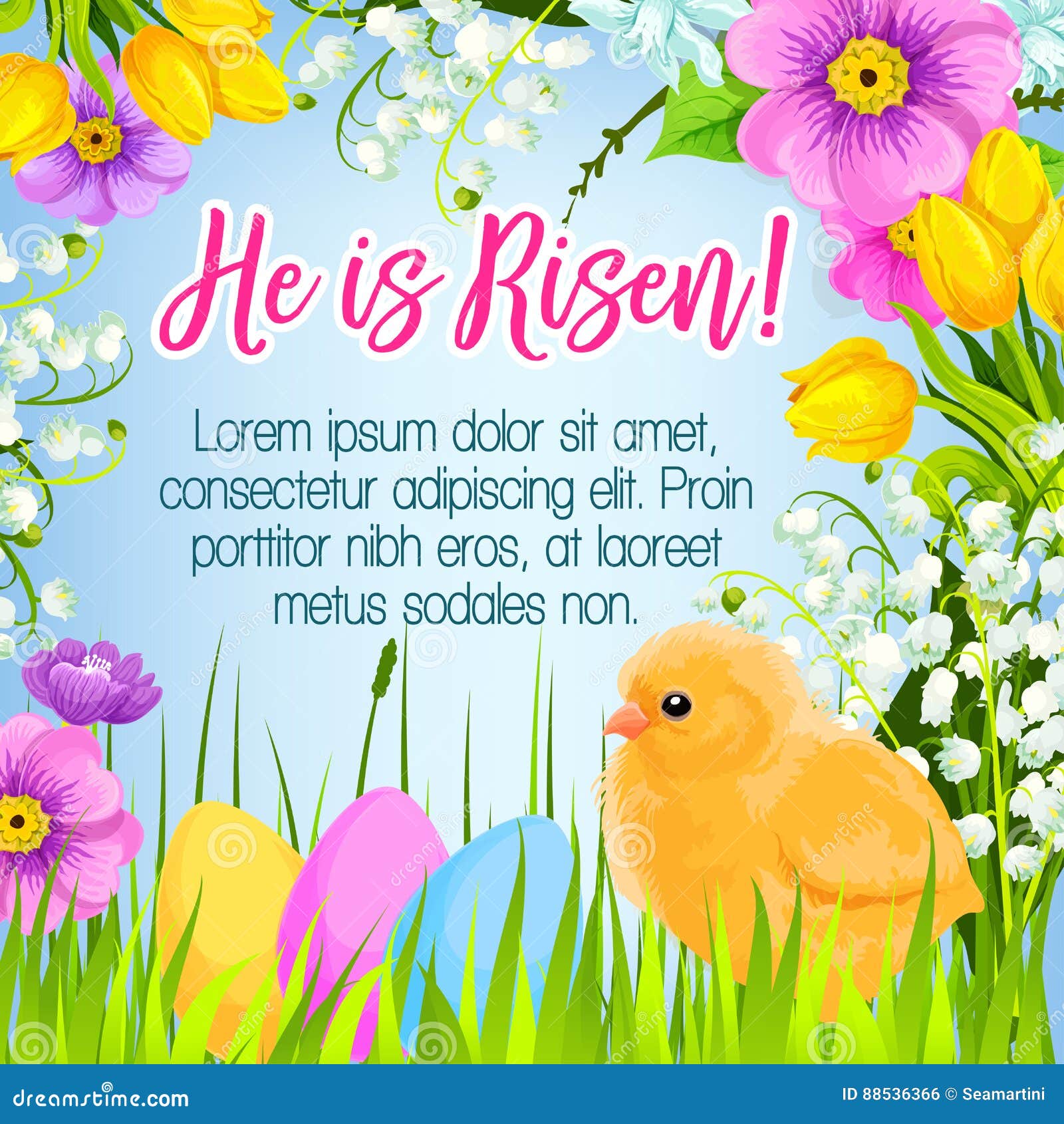 Easter Vector Poster Card Paschal Eggs Greetings Stock Vector ...
