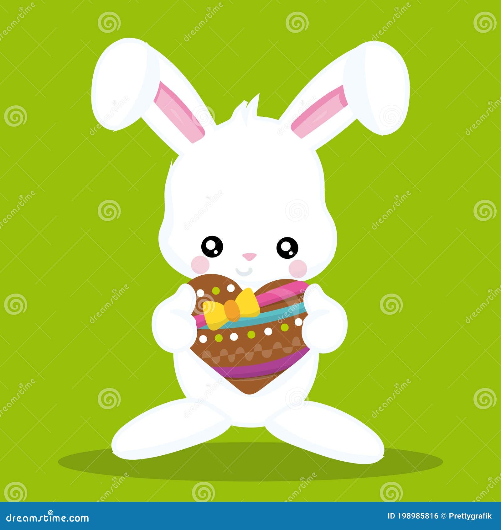 Easter White Rabbit Heart Color 02 Stock Vector - Illustration of color ...