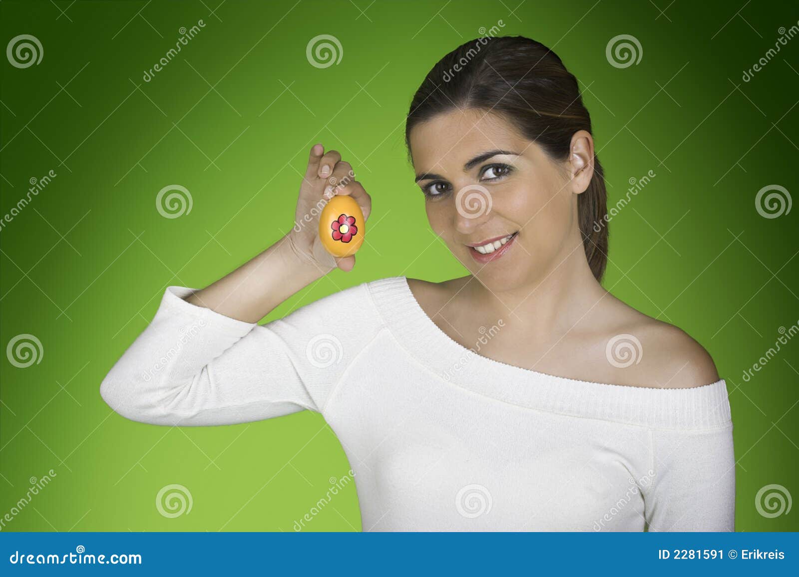 Easter woman with eggs stock image. Image of colored, female - 2281591