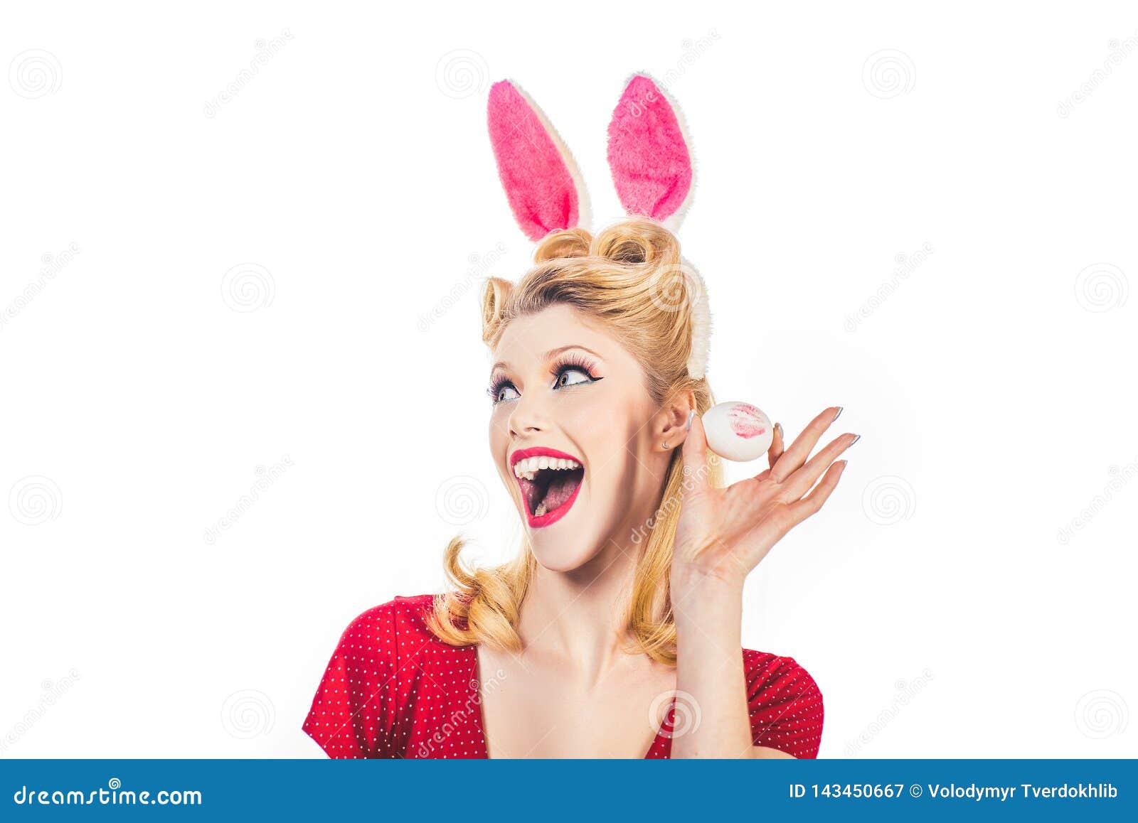 Easter Woman Woman Wearing A Mask Easter Bunny And Looks Very Sensually Stock Image Image Of