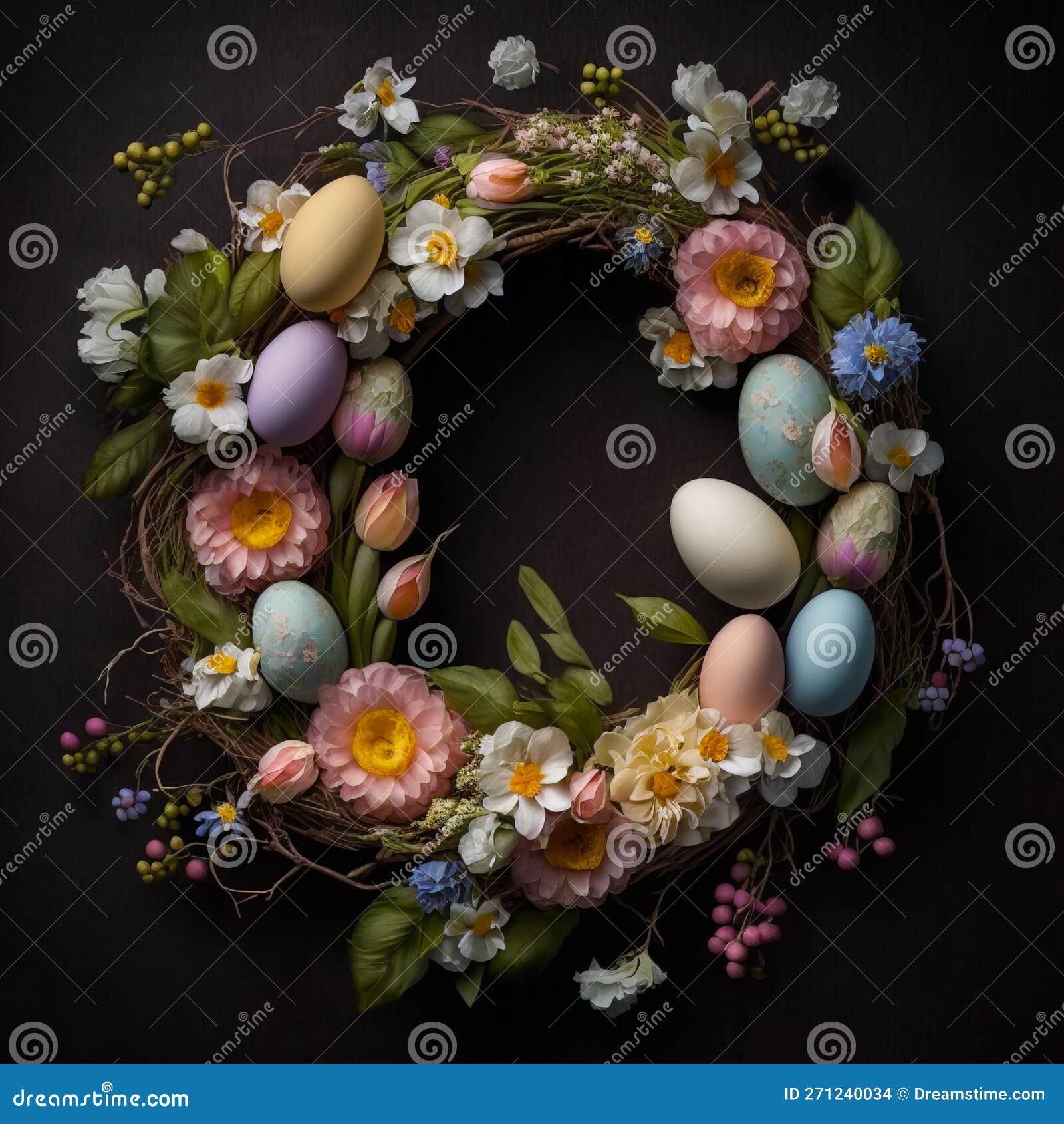 Easter Wreath - Rustic Easter Wreath with Natural Elements and Hand ...