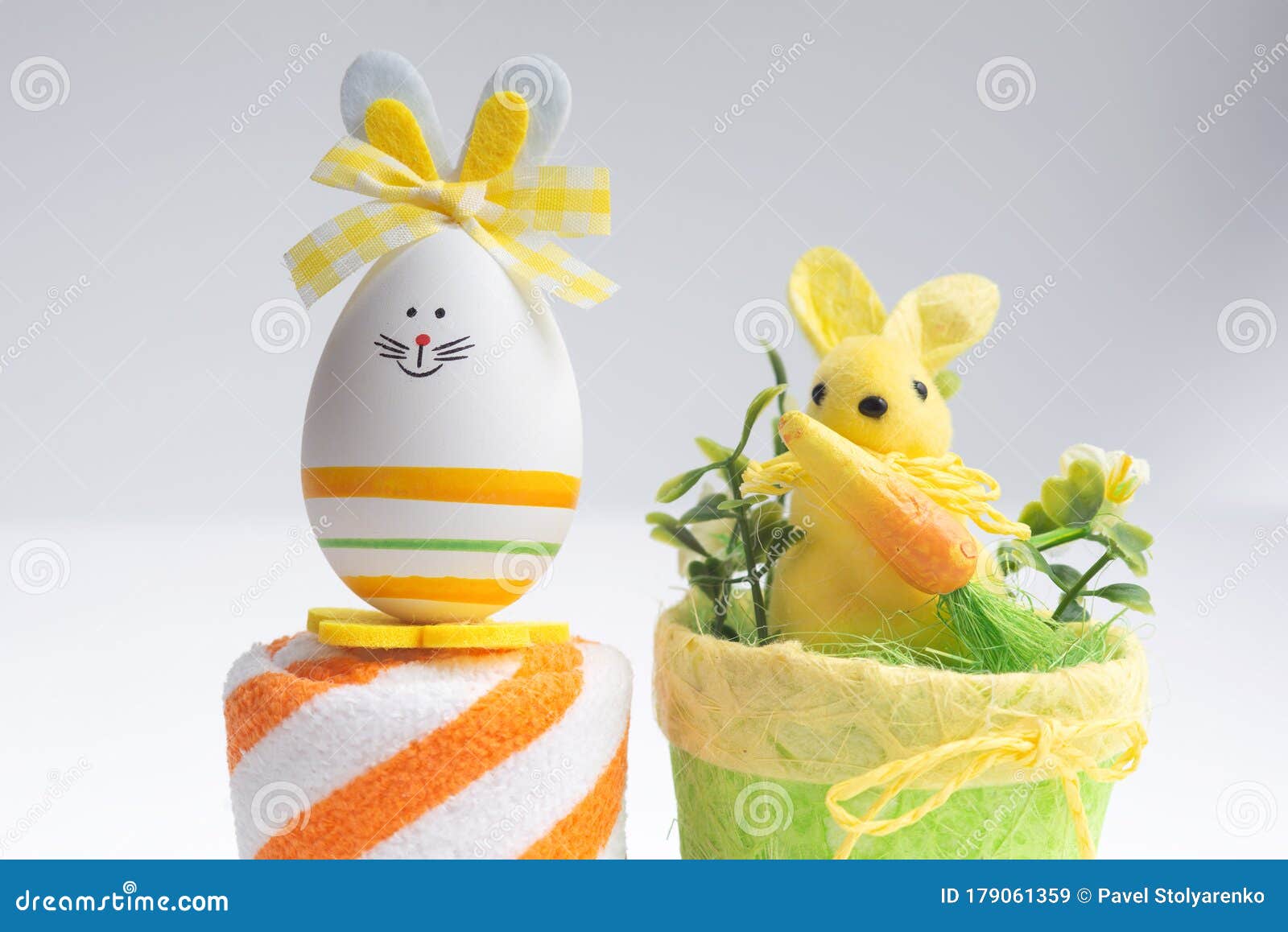 Easter Yellow Bunny and Egg Stock Image - Image of celebration ...