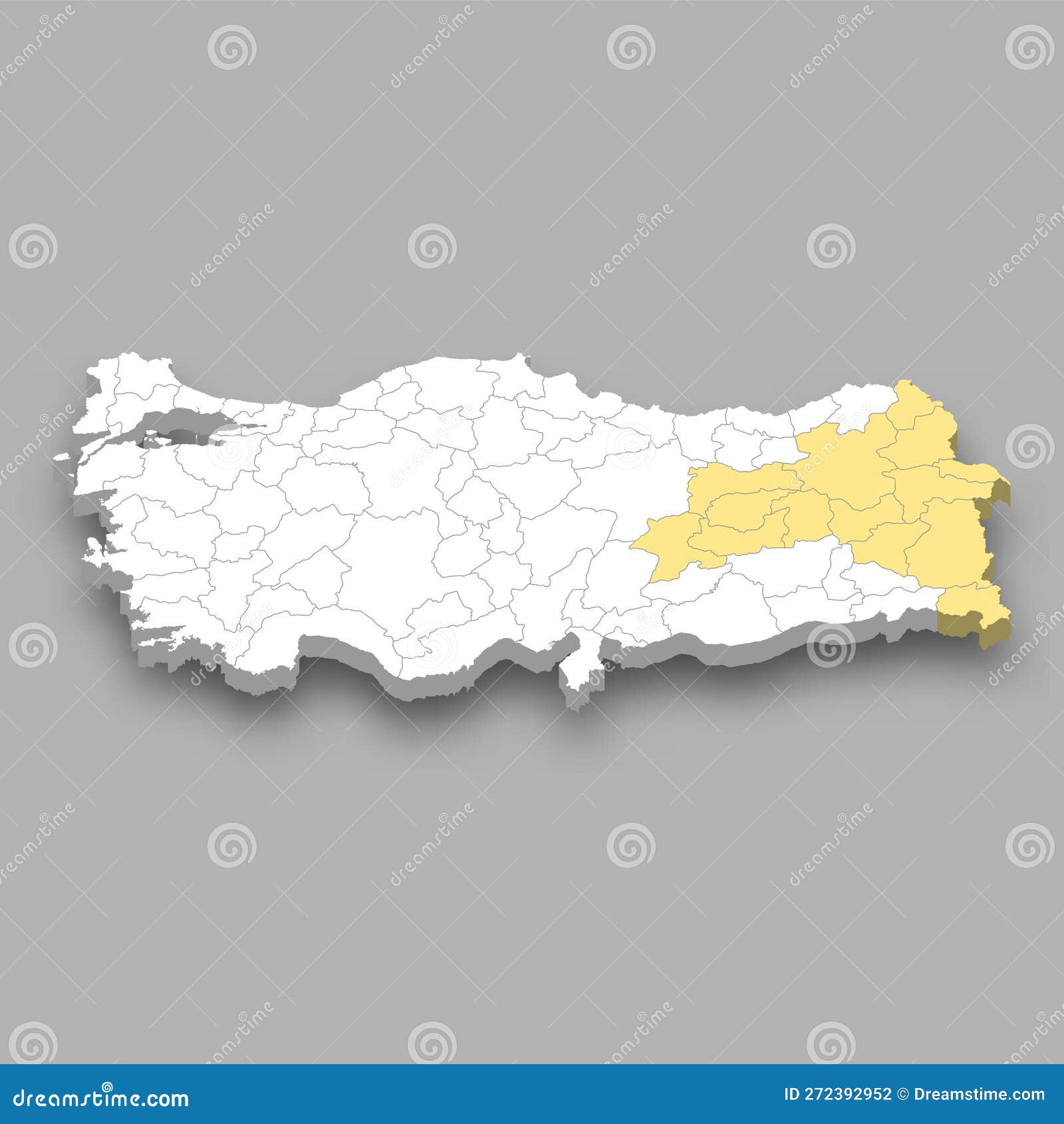 Eastern Anatolia Region Location within Turkey Map Stock Illustration ...
