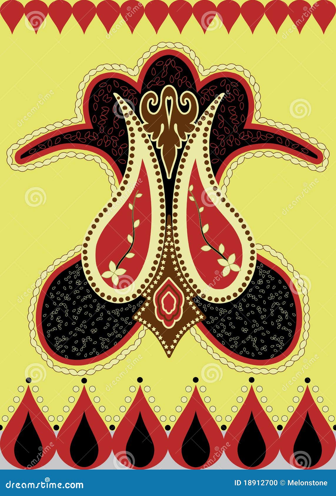 Eastern Asian Indian Design Stock Illustration - Illustration of ...