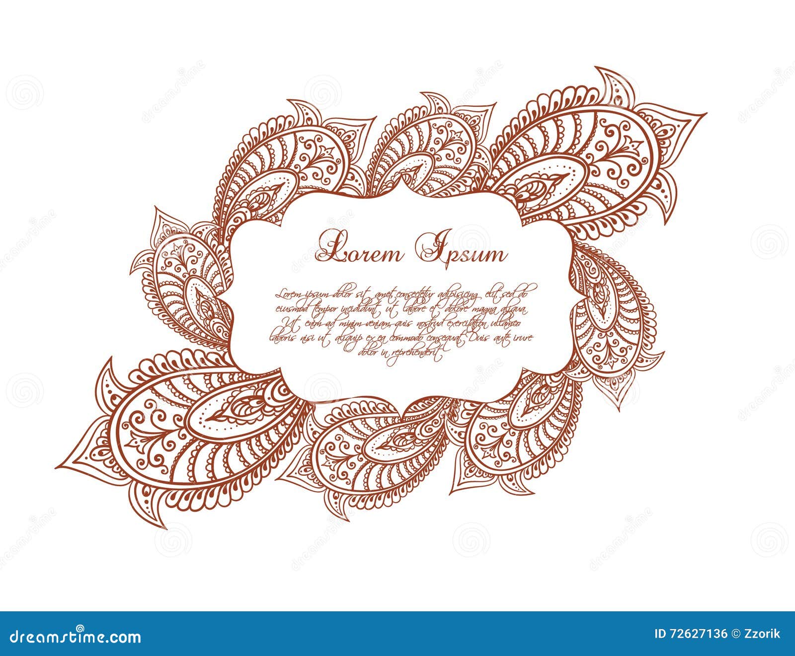 Eastern Border - Lable Frame with Persian Ornament. Vector Decor Stock ...