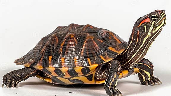 An Eastern Box Turtle Displays Its Colorful Shell and Intricate ...