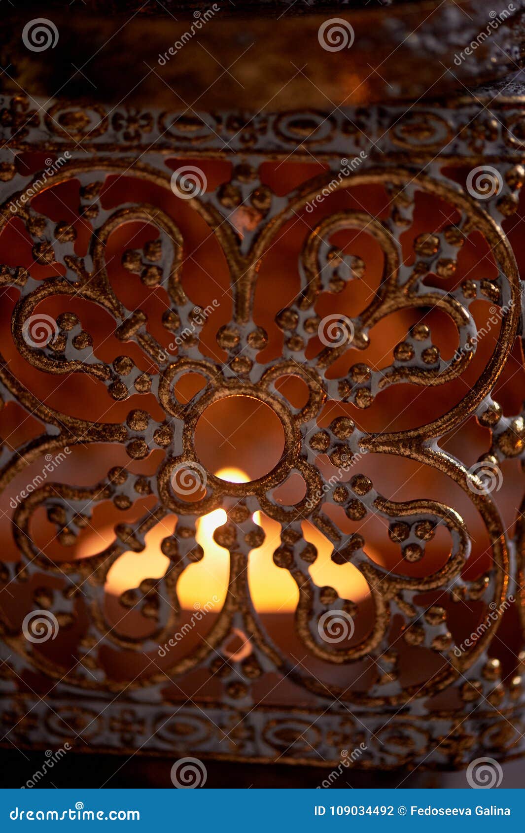 Candle With Patterns At The Dark Background Royalty-Free Stock ...