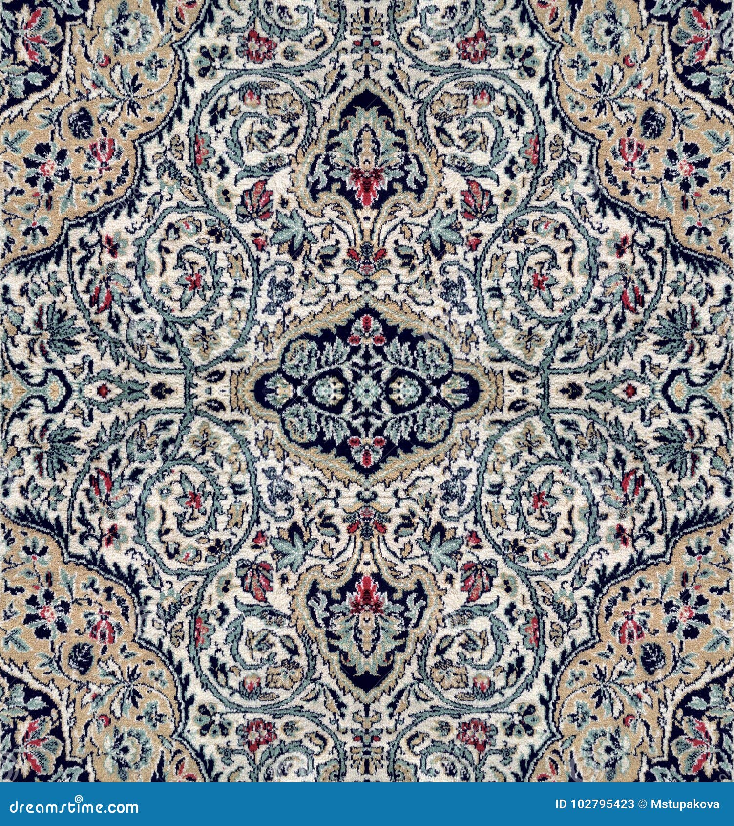 Eastern Carpet with Traditional Ethnic Decor Stock Image - Image of ...