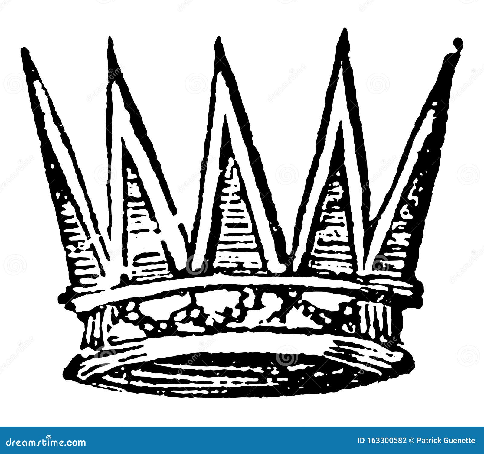 Eastern Crown With Rays Proceeding From A Circle, Vintage Engraving ...