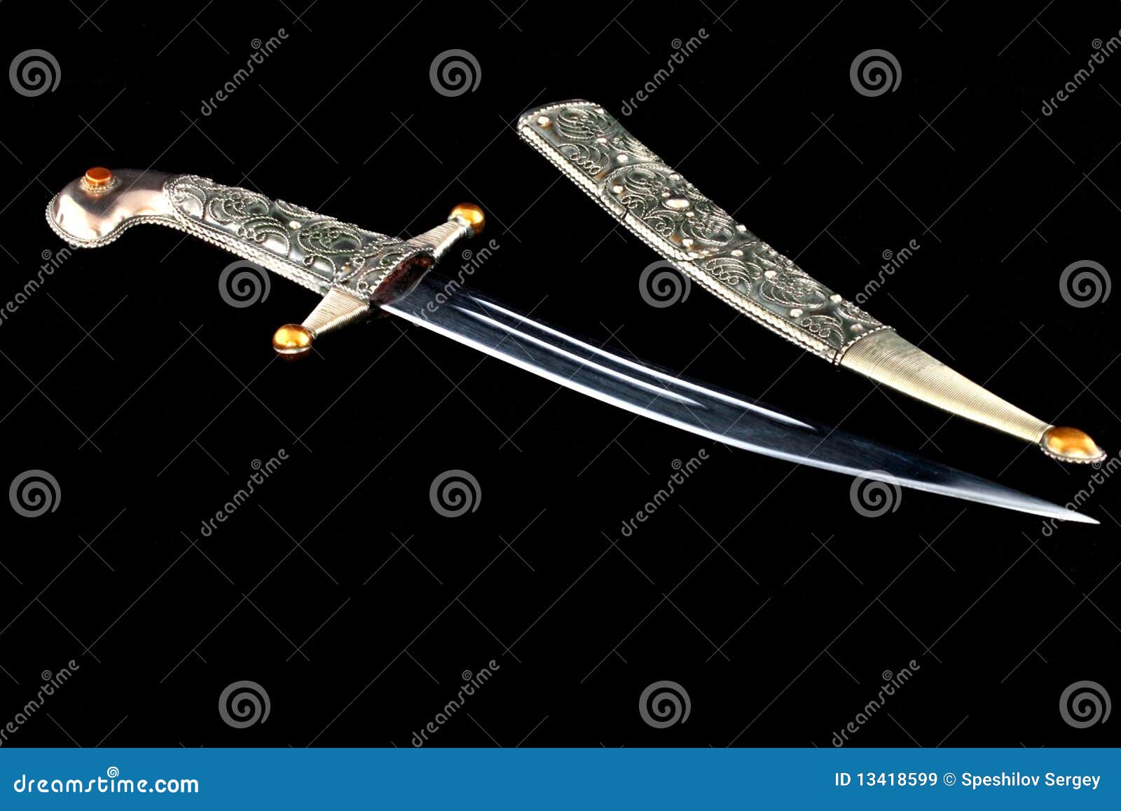 Eastern dagger with sheath stock image. Image of dagger - 13418599