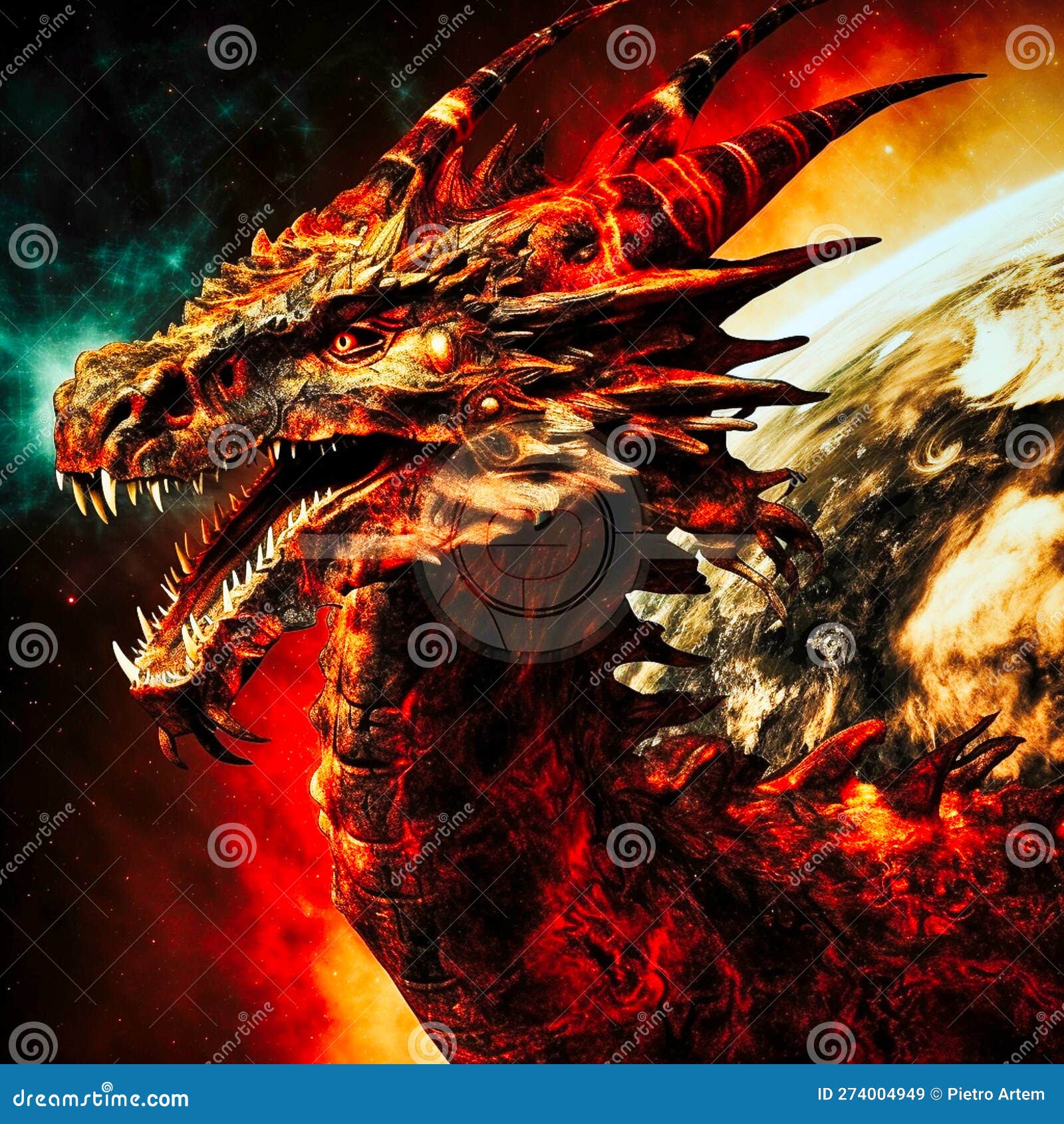 The Eastern Dragon Flies Headlong in a Deserted Stormy, Generative AI ...