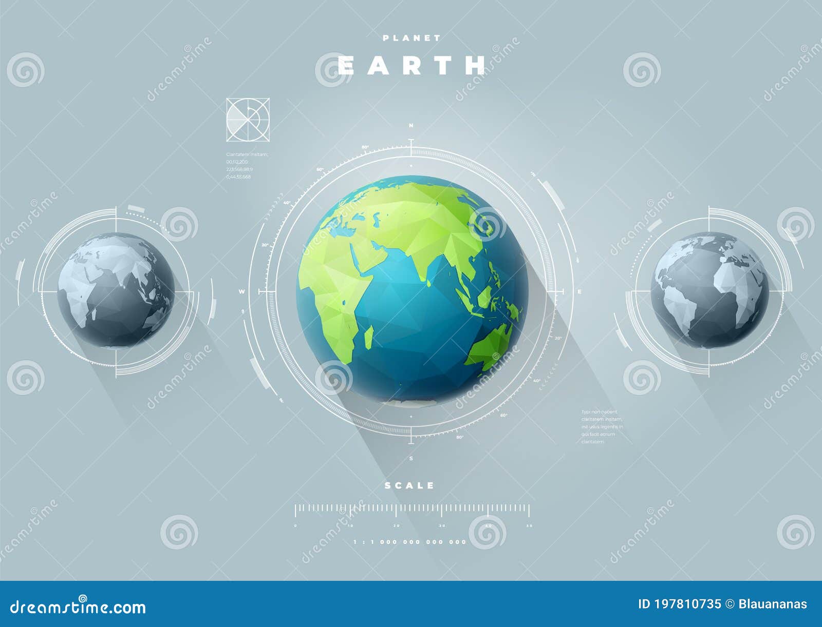 Eastern Earth Hemisphere With Scale Cartoon Vector | CartoonDealer.com ...