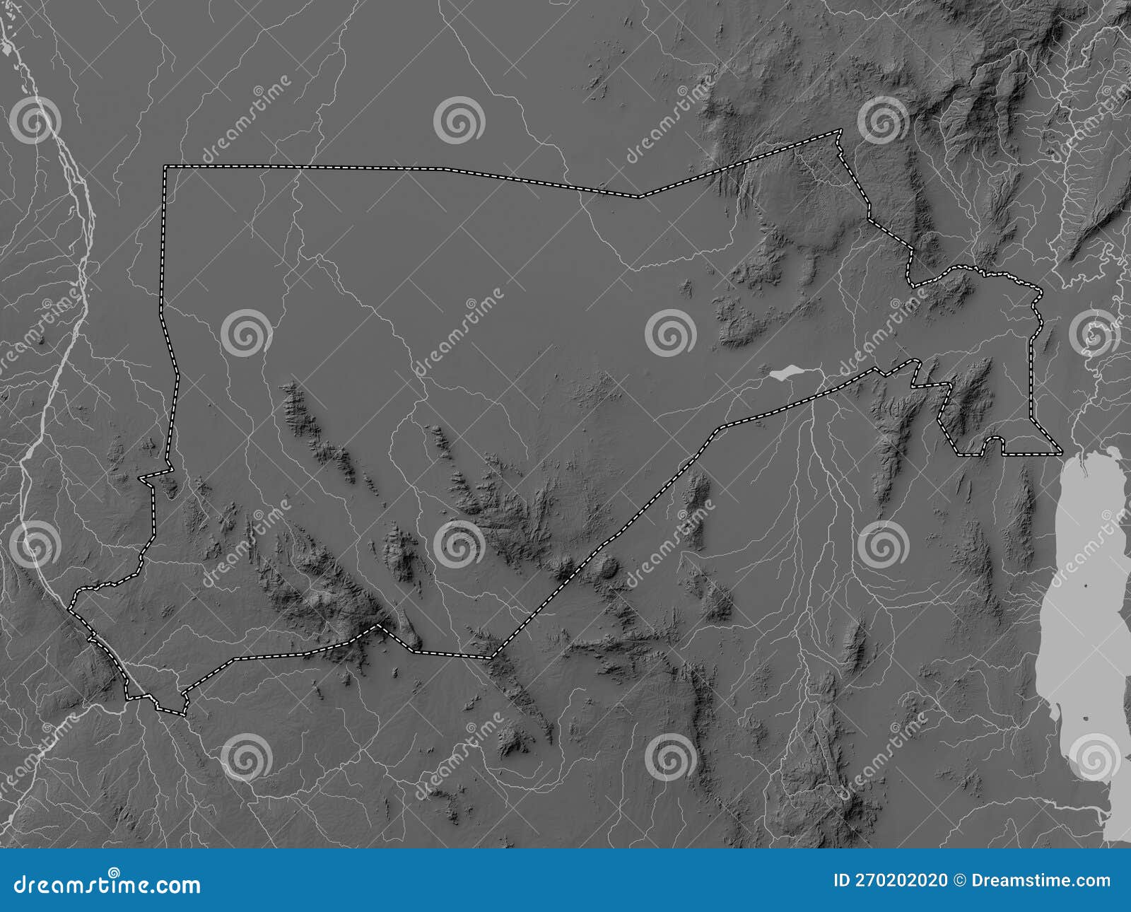 Eastern Equatoria, South Sudan. Grayscale. No Legend Stock Illustration ...