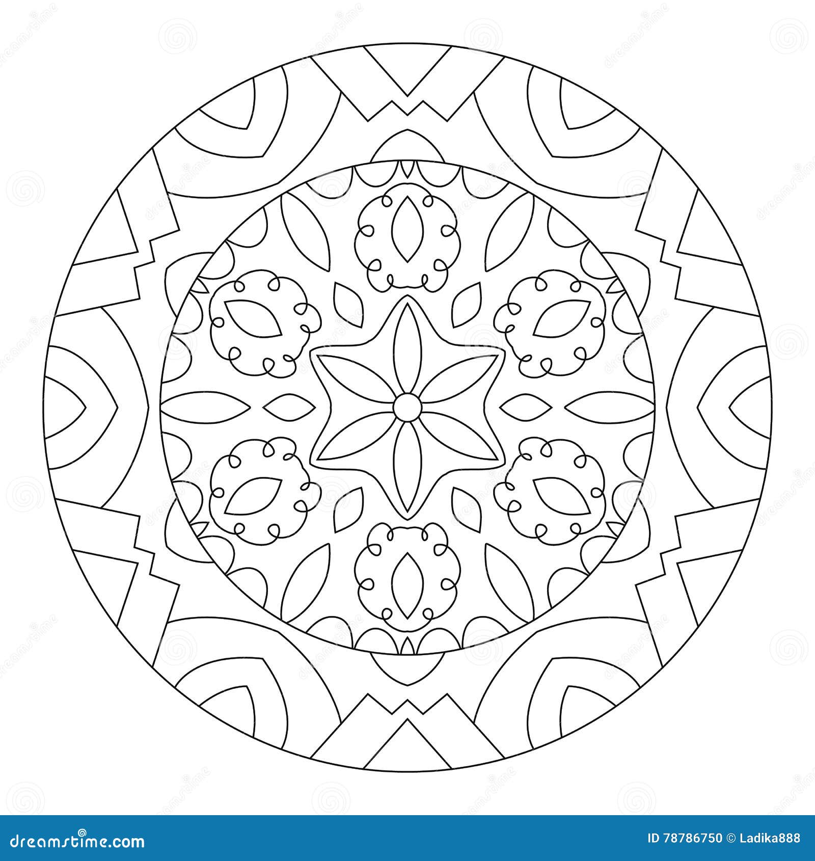 Eastern Ethnic Mandala. Round Symmetrical Pattern Stock Vector ...