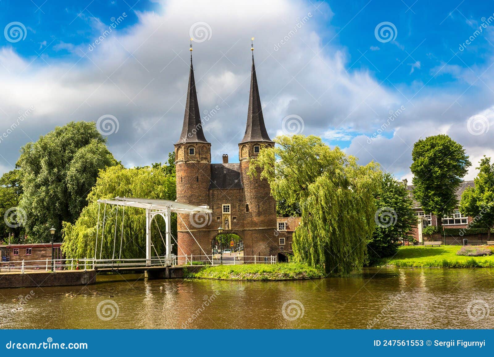 Eastern Gate in Delft stock image. Image of fortress - 247561553