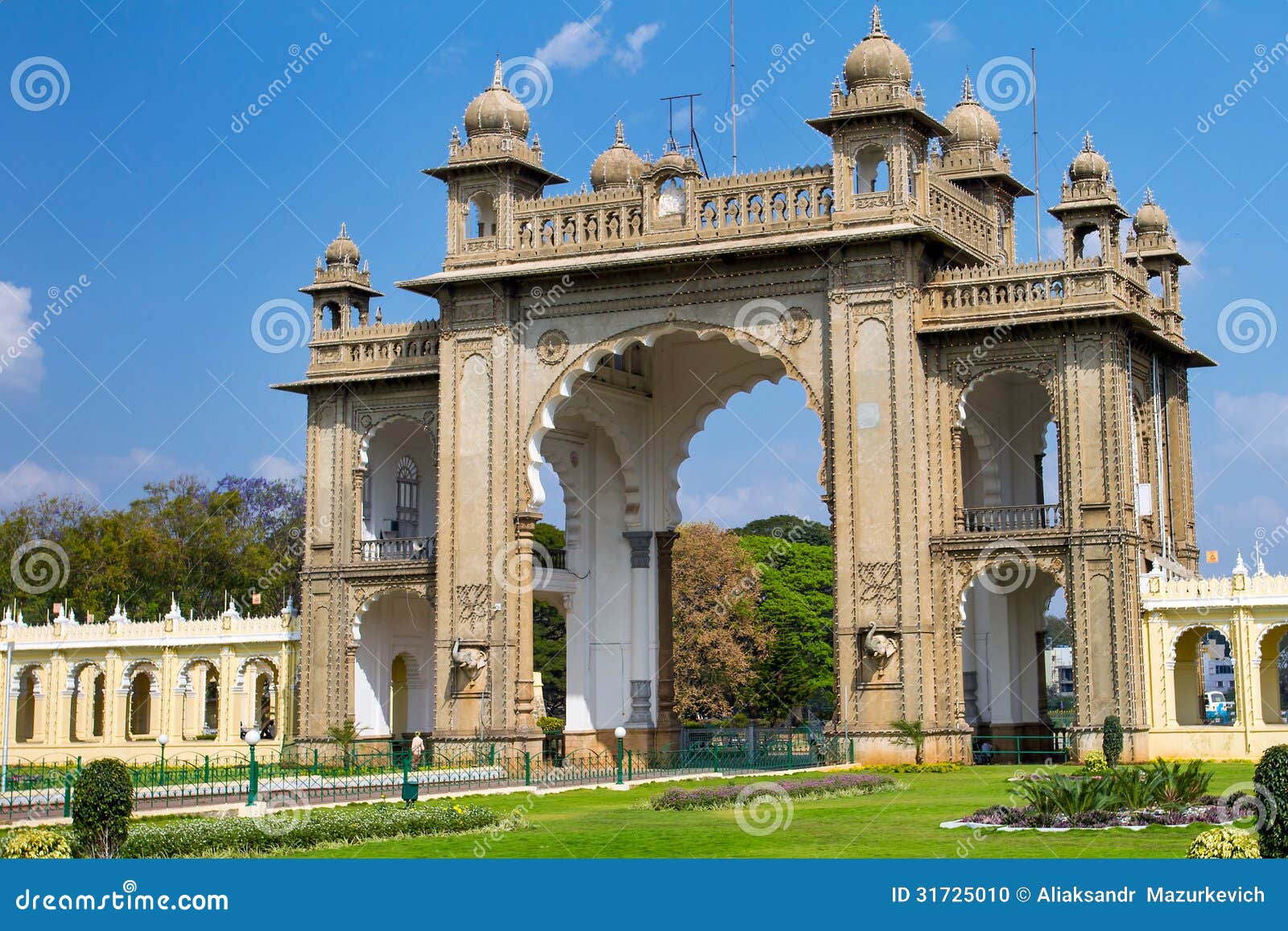 The Eastern Gate of the Mysore Palace Stock Photo - Image of historic ...
