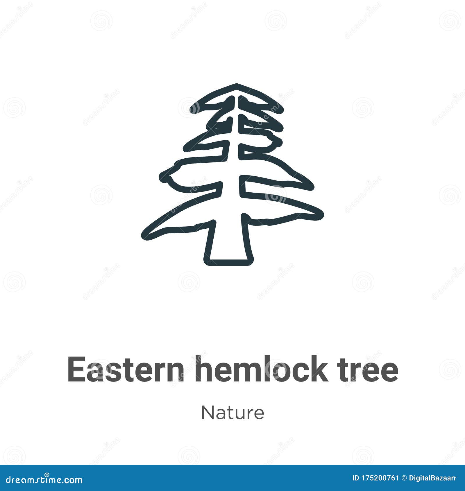 Eastern Hemlock Tree Icon Vector Sign And Symbol Isolated On White ...