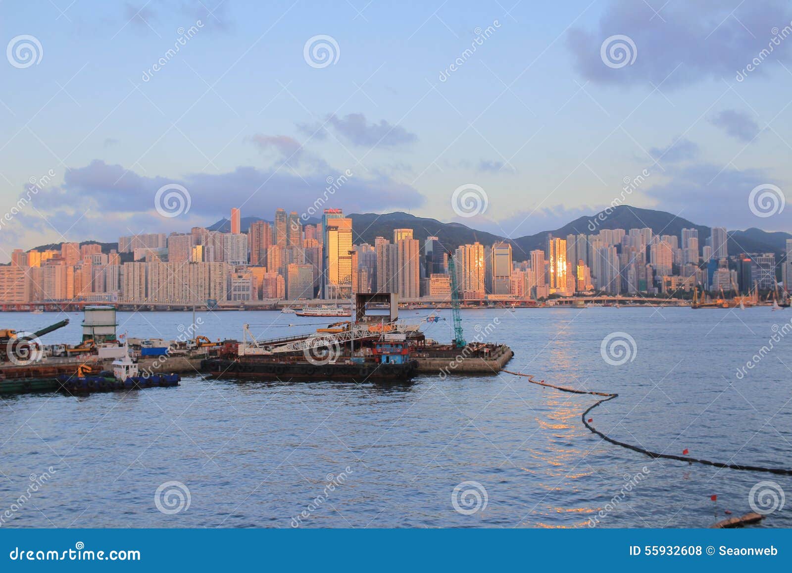 Eastern of Hong Kong Harbour Stock Photo - Image of kowloon, blue: 55932608