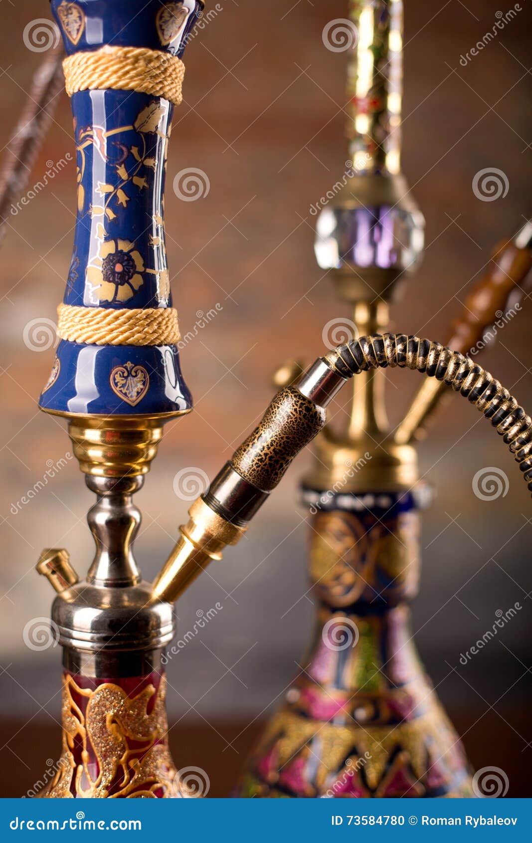 Eastern hookahs stock photo. Image of inhalation, metallic - 73584780