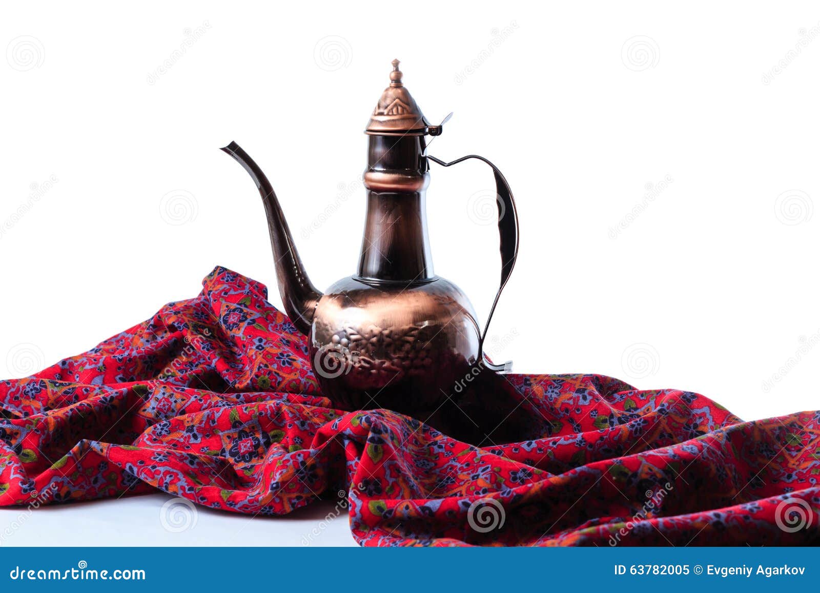 Eastern Jug on a Violet Draped Cloth Stock Image - Image of large ...