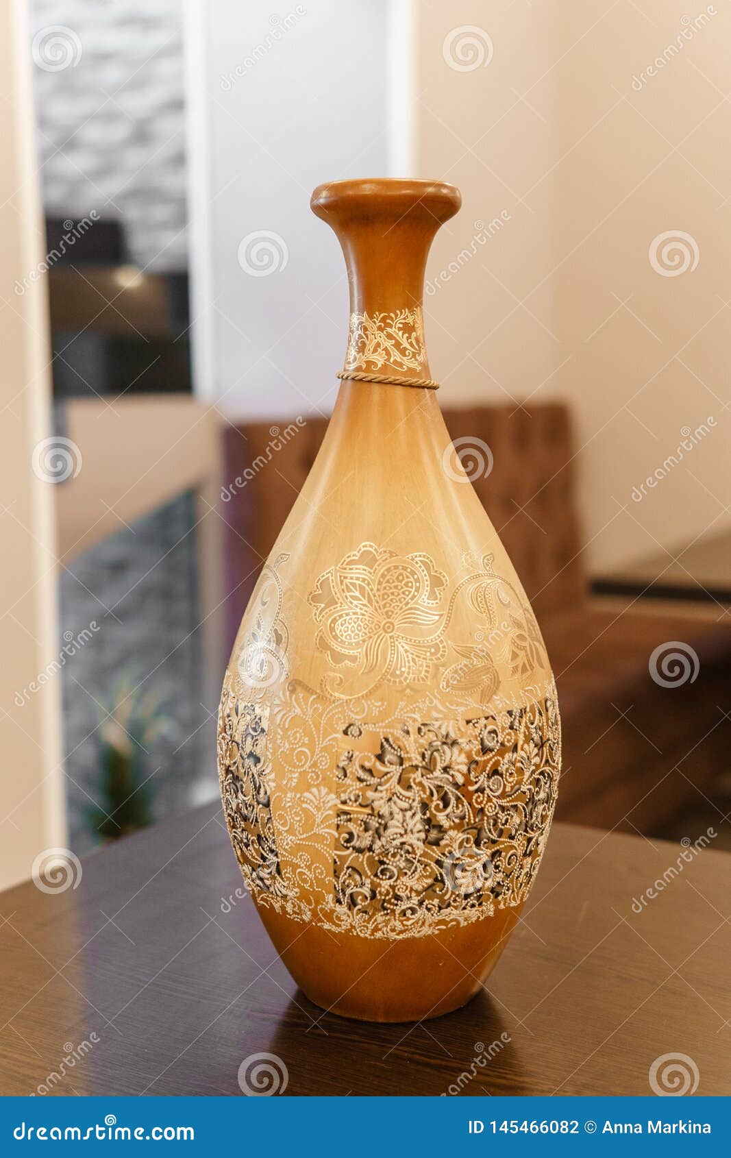 Eastern Painted Jug on a Table Stock Photo - Image of closeup ...