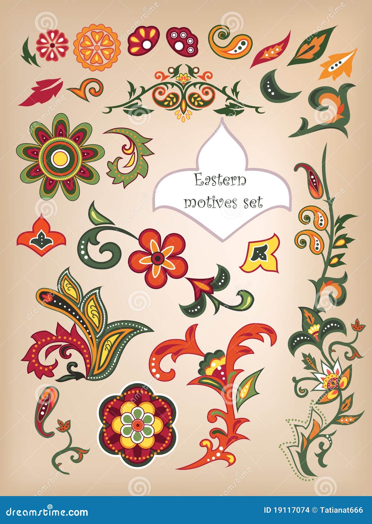 Eastern patterns stock illustration. Illustration of beautiful - 19117074