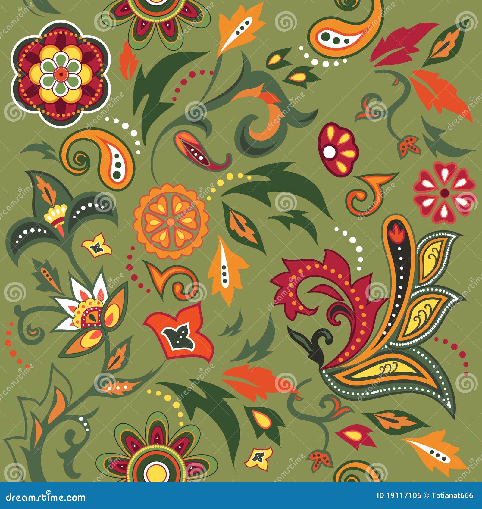 Eastern patterns seamless stock vector. Illustration of orange - 19117106