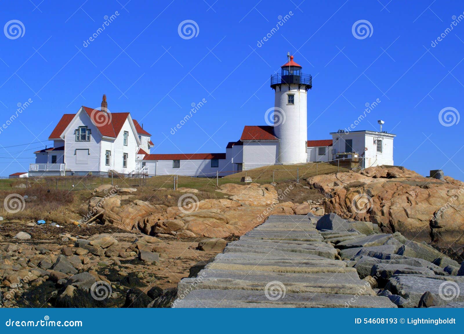 Eastern Point Lighthoue stock image. Image of navagate - 54608193