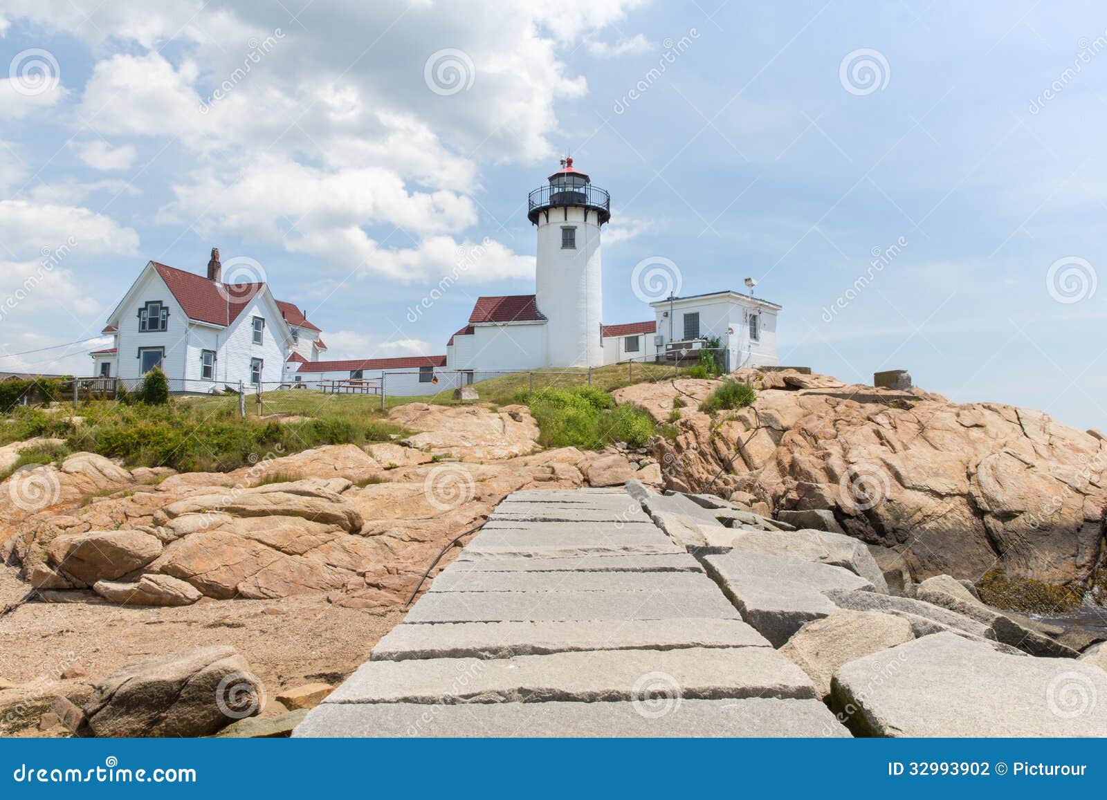 The Eastern Point Lighthouse in Gloucester Stock Photo - Image of ...
