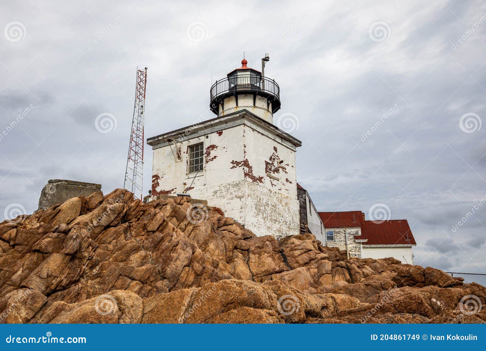 Lighthouse And Historic Buildings In Amalfi Coast Stock Photo ...