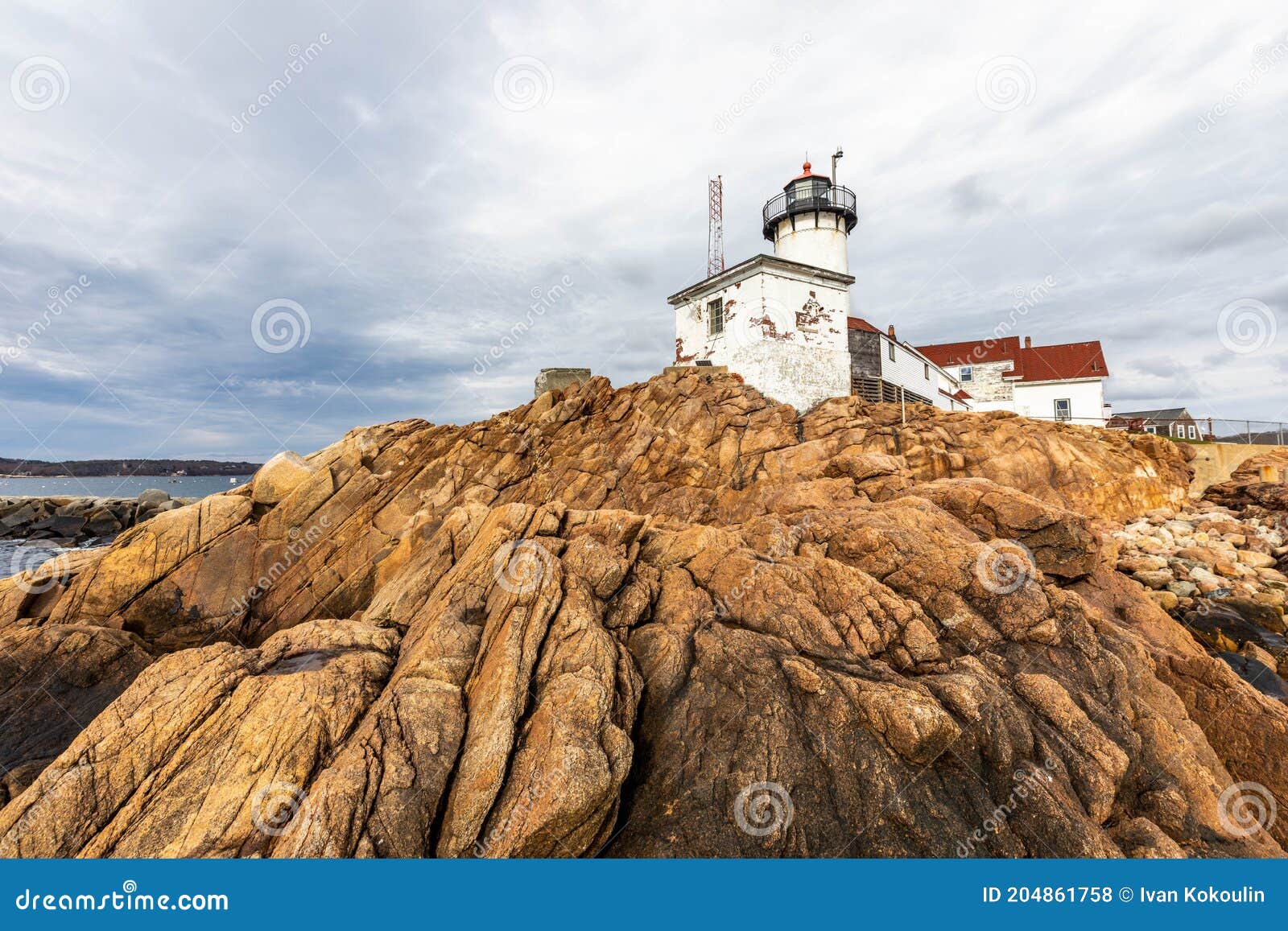 Eastern Point Lighthouse Historic Building in Gloucester, MA Stock ...
