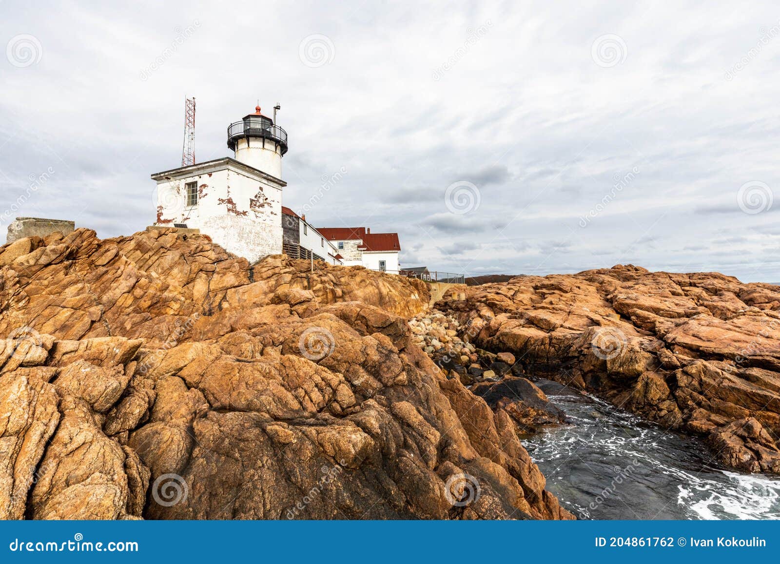 Eastern Point Lighthouse Historic Building in Gloucester, MA Stock ...