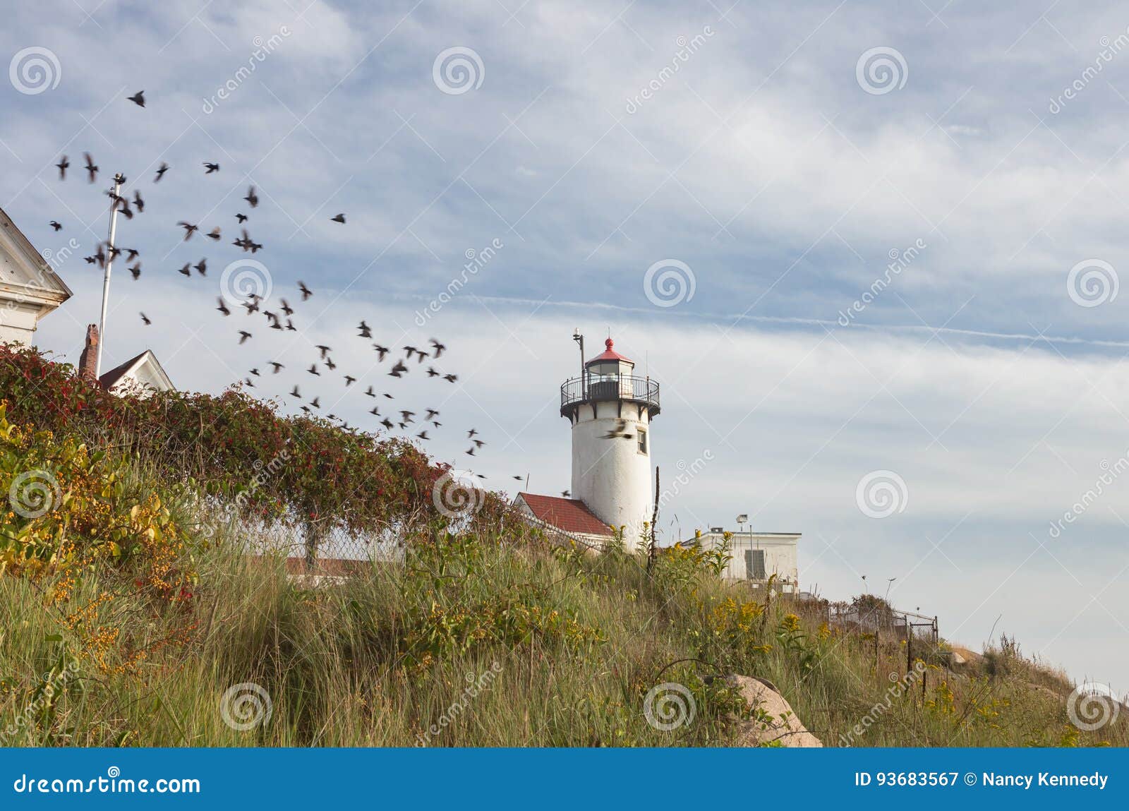 Eastern Point Lighthouse stock image. Image of ocean - 93683567