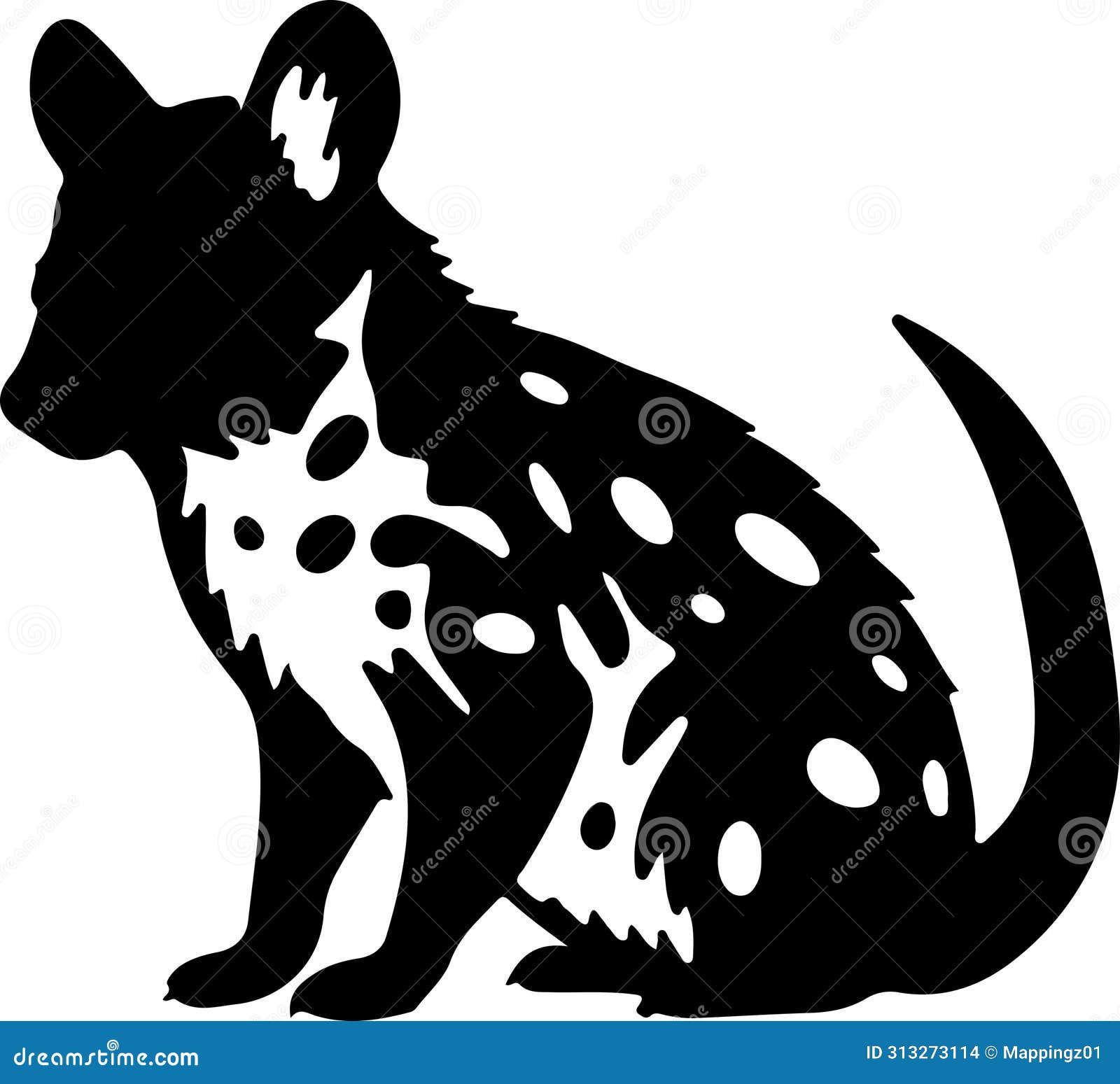 Eastern Quoll Outline Silhouette Generative Ai Cartoon Vector ...