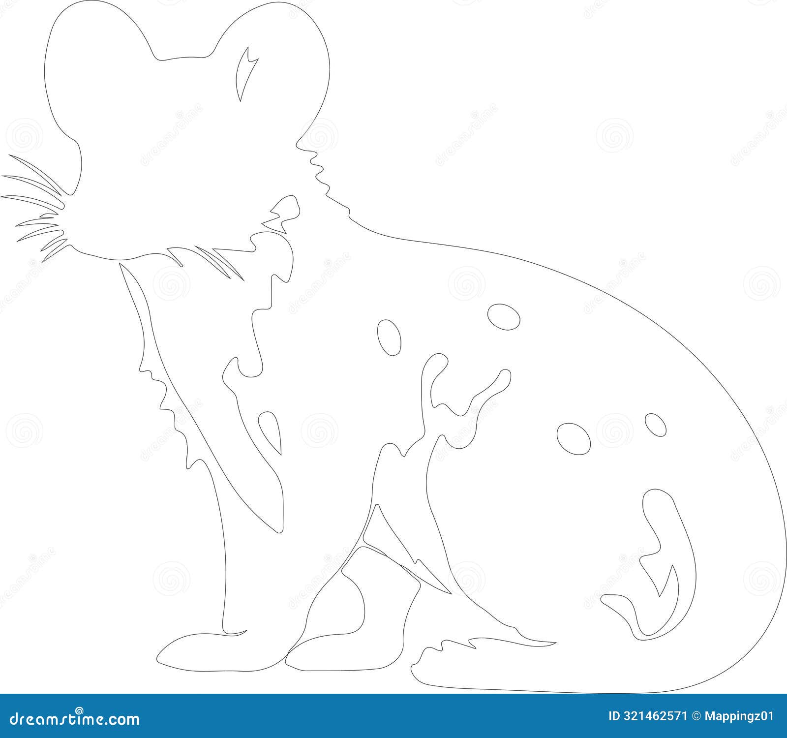 Eastern Quoll Outline Silhouette Generative Ai Vector Illustration ...