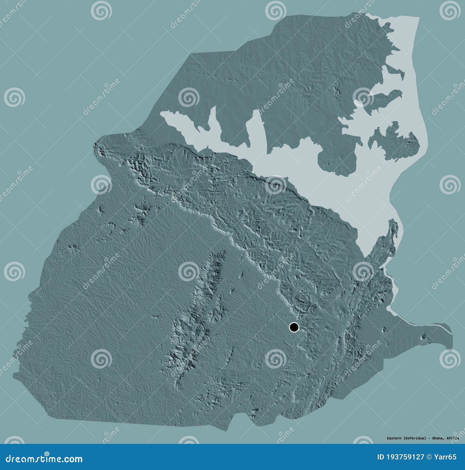 Eastern, Region of Ghana, on Solid. Administrative Stock Illustration ...