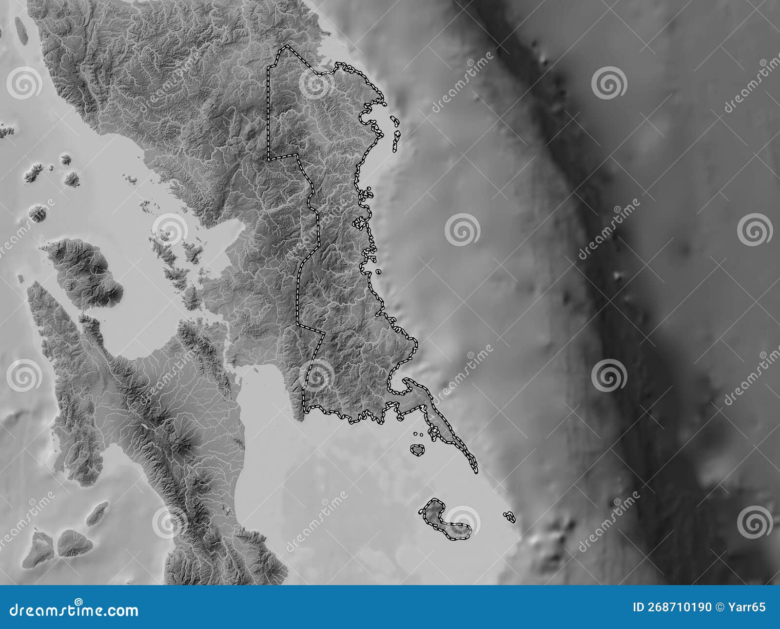 Eastern Samar, Philippines. Grayscale. No Legend Stock Illustration ...