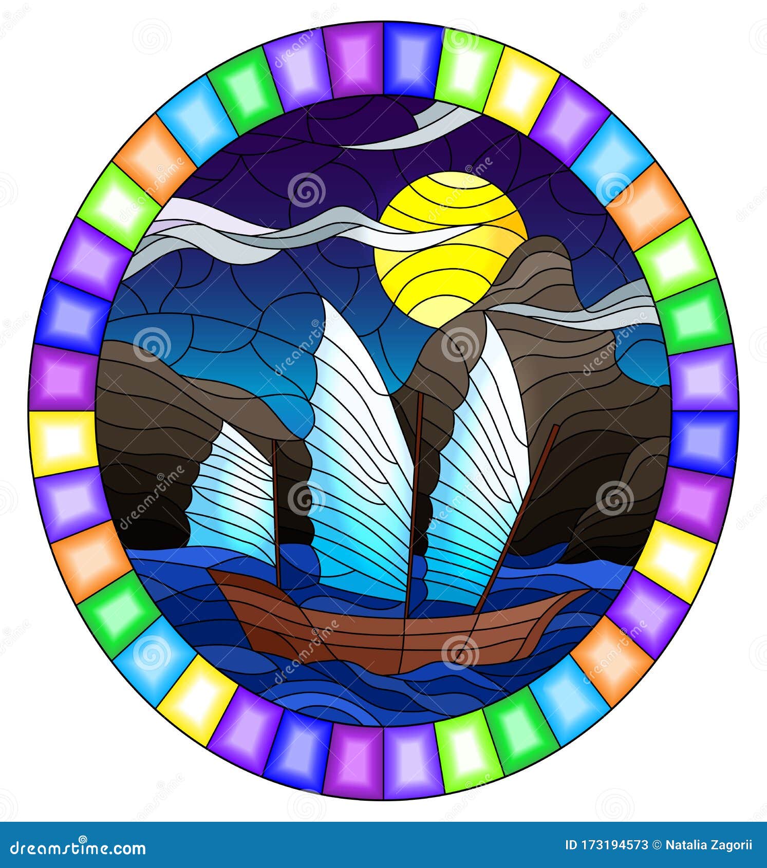 Brig Outline Map Cartoon Vector | CartoonDealer.com #335023605