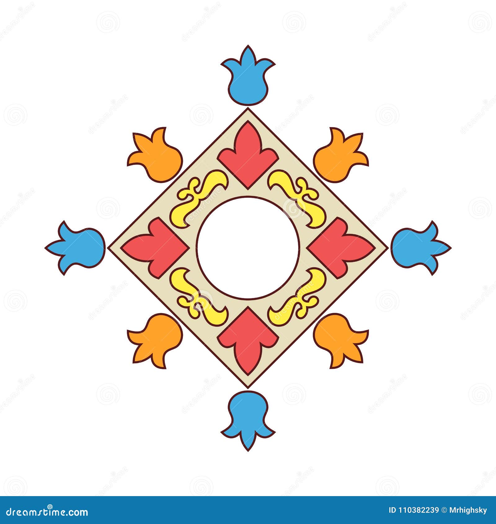Eastern Style Decorative Symbol Stock Vector - Illustration of colored ...