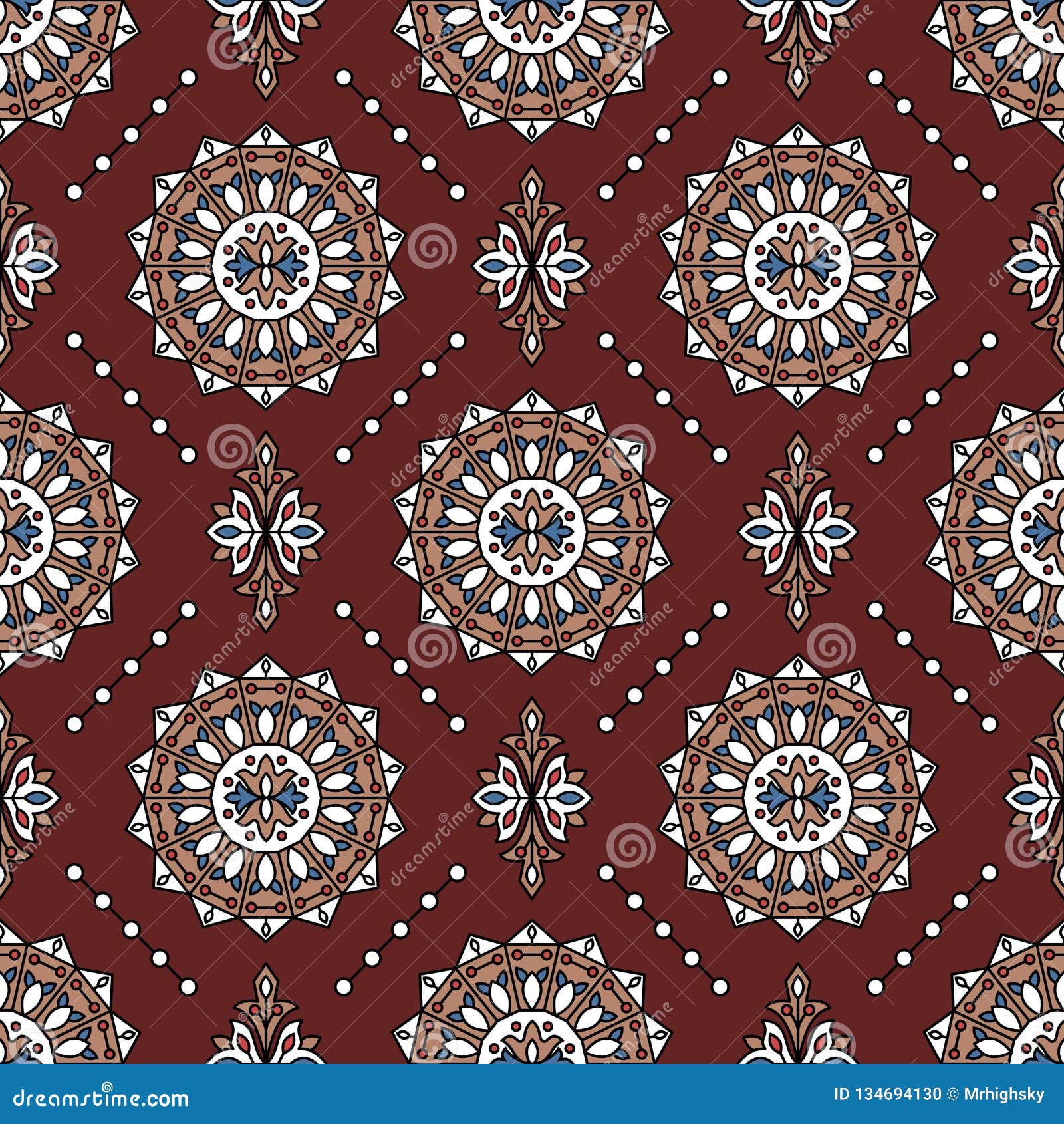 Eastern Style Geometric Art Seamless Pattern Stock Vector ...