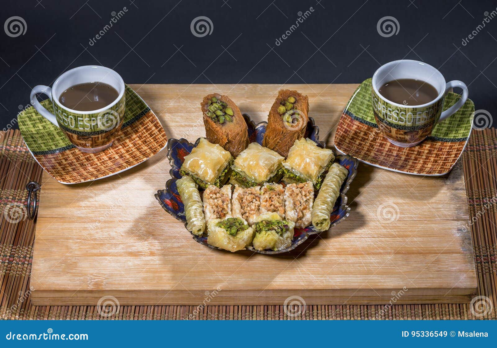 Eastern sweets stock image. Image of dessert, coffee - 95336549