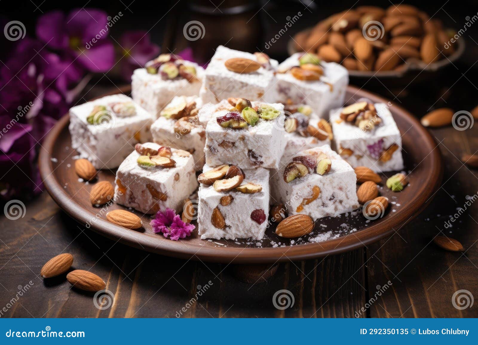 Eastern Sweets Turkish Delight, Lokum with Nuts Stock Illustration ...