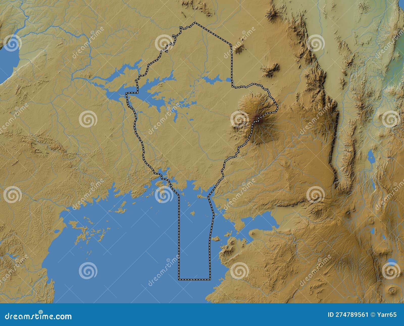 Eastern, Uganda. Physical. No Legend Stock Illustration - Illustration ...