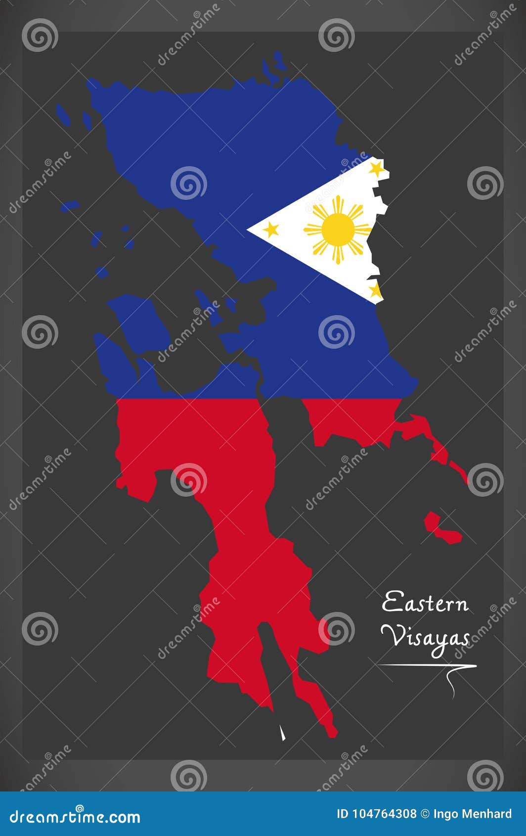 Eastern Visayas Map of the Philippines with Philippine National Stock ...