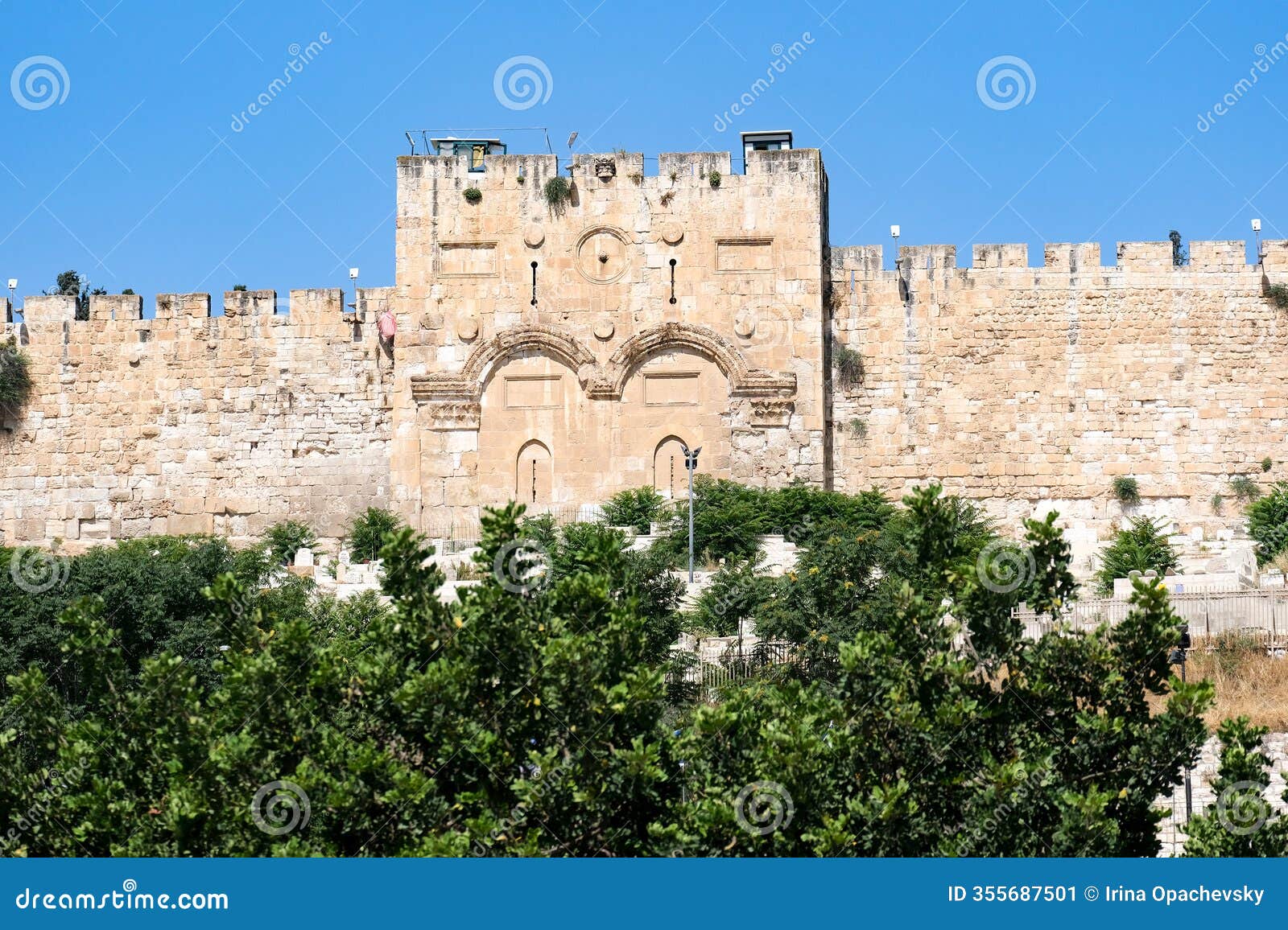 The Eastern Wall of the Old City of Jerusalem and the Golden Gate Stock ...
