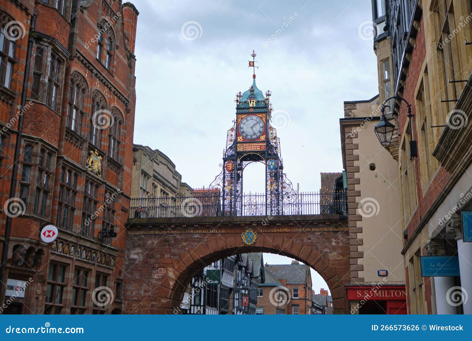 Eastgate Clock Chester on the City Walls Editorial Photo - Image of ...