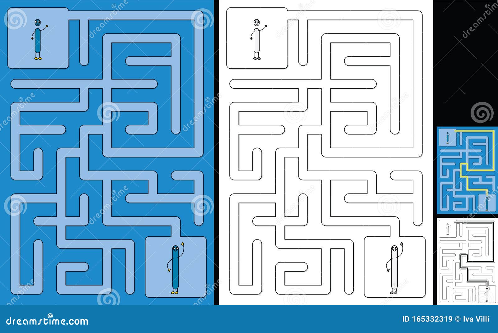 Easy Alphabet Maze - Letter I Stock Vector - Illustration of tracing ...